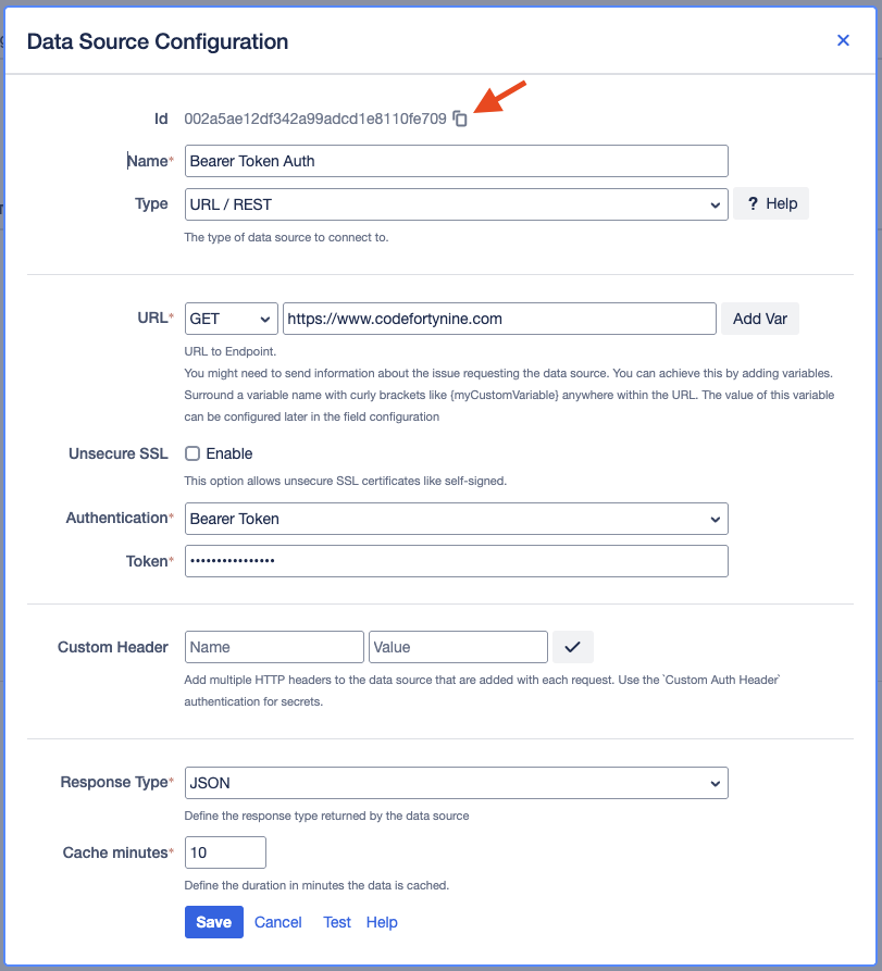 Data Source - Change Auth Token